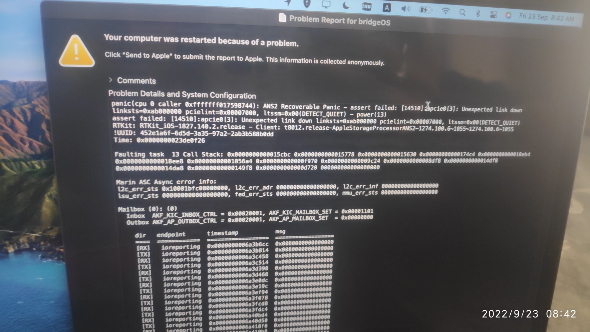 Please Help Me My Macbook 13 Pro Is Getting Regular Kernel Panic With Sudden Increase In Exhaust 