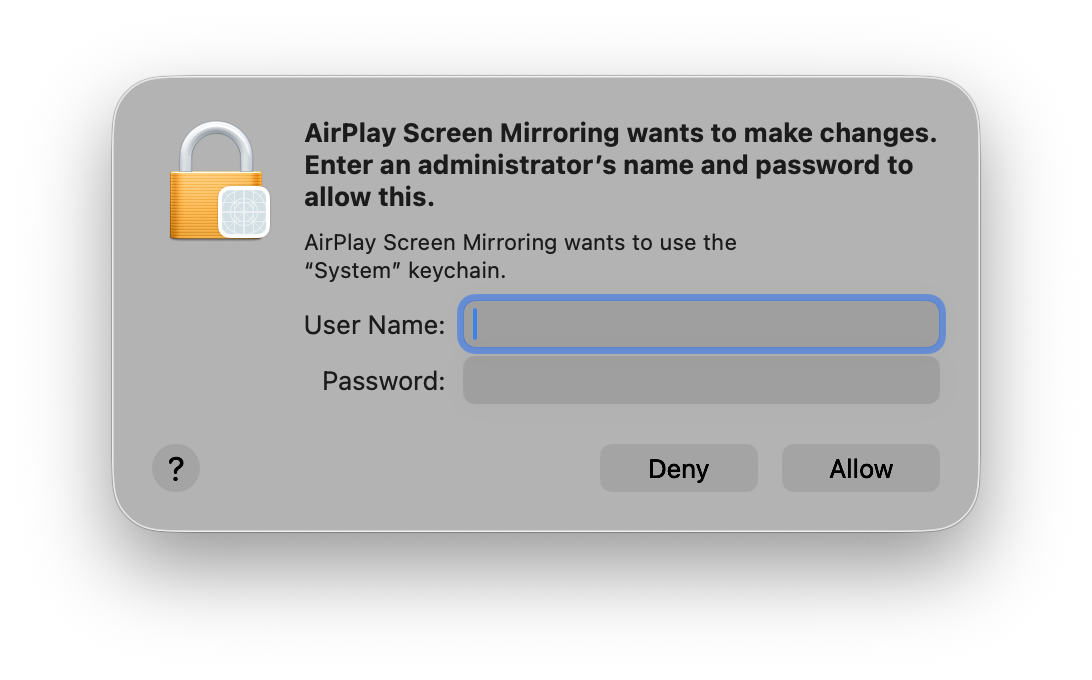 Unexpected AirPlay keychain popup | MacRumors Forums