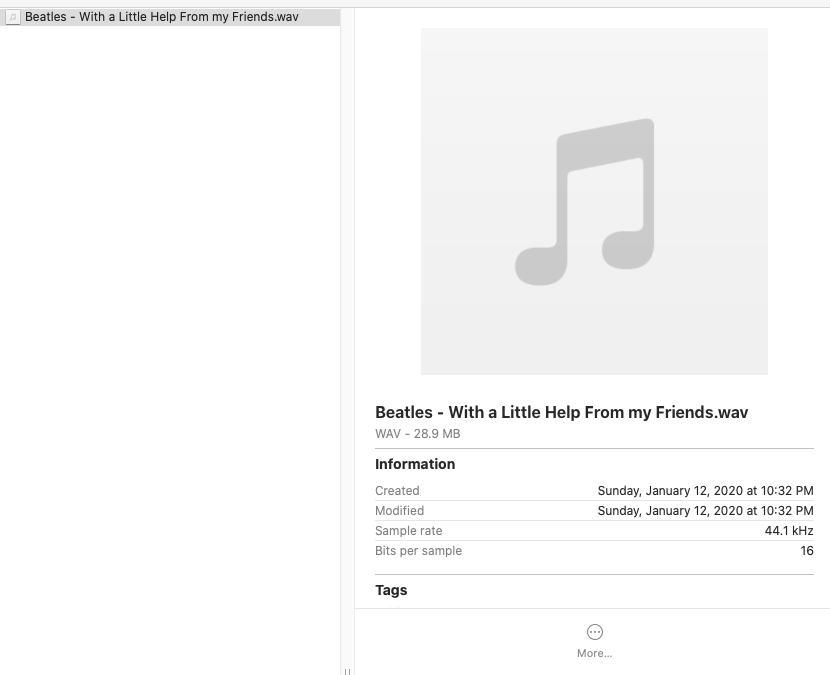 How To Display Time In Catalina Preview Window For Audio Files 